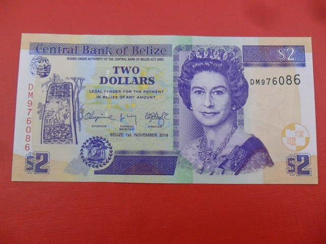 Belize 2 Dollars 2014, v8, P7775, R