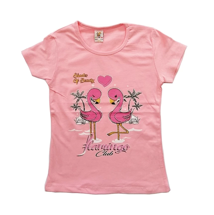 Majica two flamingos pink