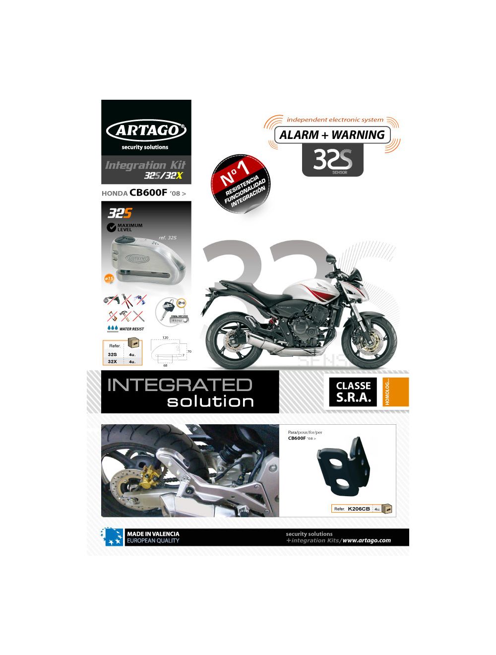 ARTAGO NOSAC KATANCA 32, HONDA CB 600F08/CBR600