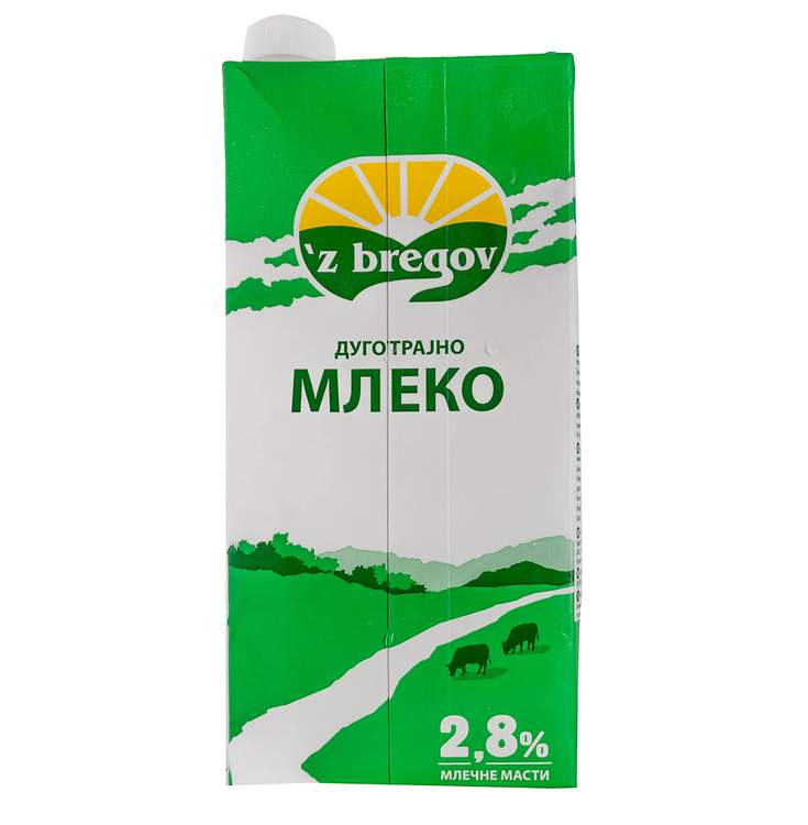 Z bregov dugotrajno mleko 2.8%m.m 2l