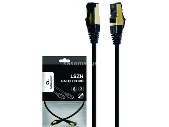 PP8-LSZHCU-BK-0.5M Gembird Mrezni kabl S/FTP Cat.8 LSZH patch cord, black 0.5m