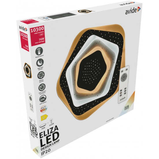 LED PLAFONJERA DEKOR OYSTER ELIZA 76W (38+38) SA RF DALJINSKIM