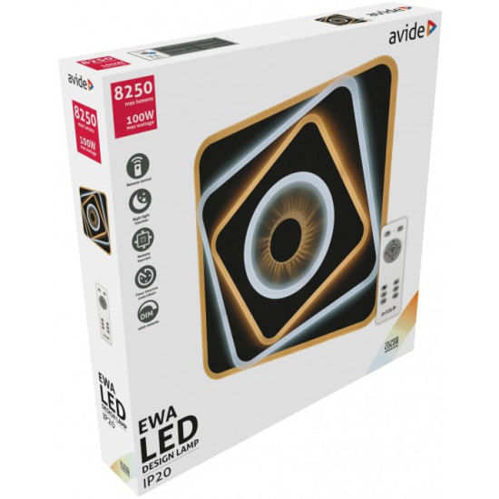 LED PLAFONJERA DEKOR OYSTER EWA 100W (50+50) SA DALJINSKIM