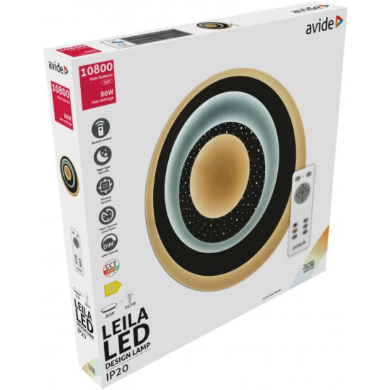 LED PLAFONJERA DEKOR OYSTER LEILA 80W (40+40) SA RF DALJINSKIM