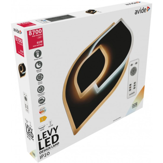 LED PLAFONJERA DEKOR OYSTER LEVY 65W (32.5+32.5) SA RF DALJINSKIM