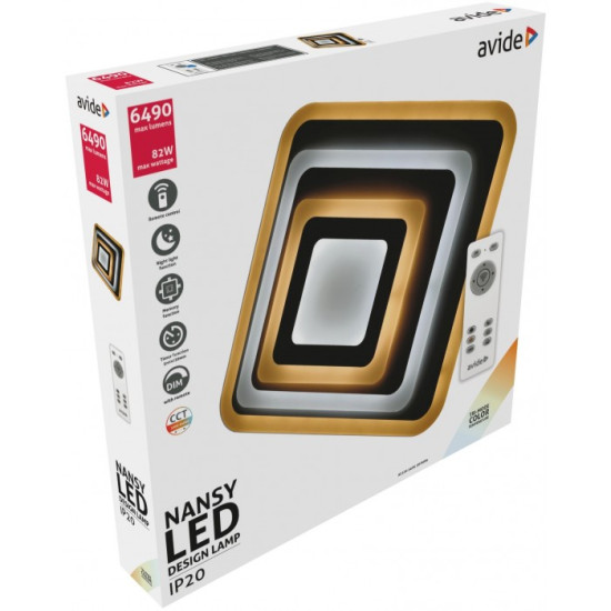 LED PLAFONJERA DEKOR OYSTER NANSY 82W (41+41) SA RF DALJINSKIM