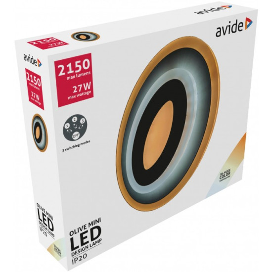 ZIDNA LED PLAFONJERA DEKOR OYSTER OLIVA MINI 27W TROBOJNA 3 ON/OFF