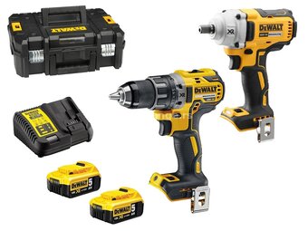 DeWalt-set akumulatorskih bušilica DCK2077P2T (DCD791 + DCF894 + 2 x baterija 18V/5Ah + punjač + ...