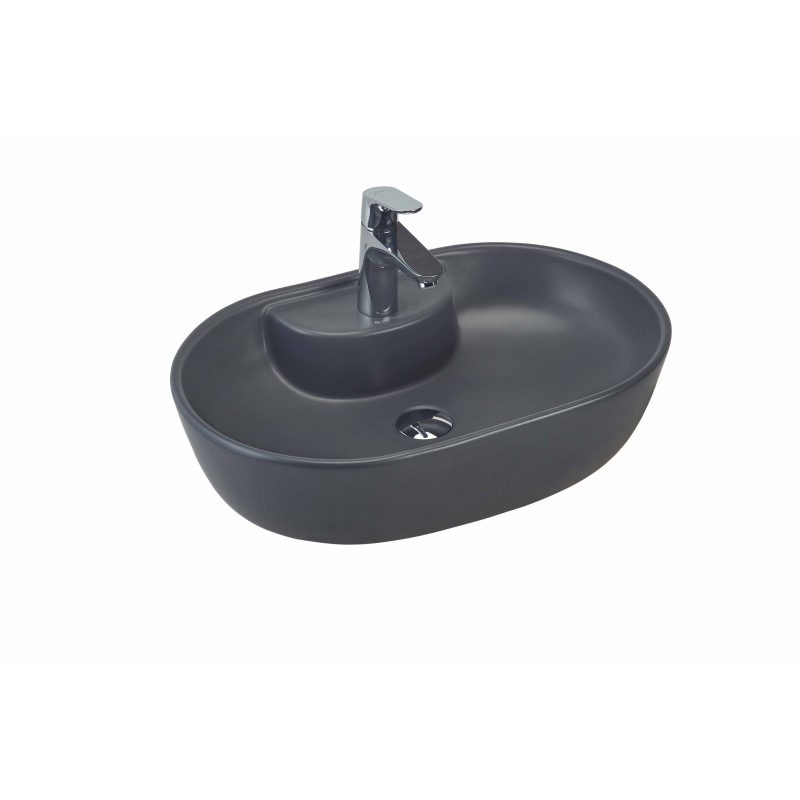 Lavabo sa rupom Knidos crni 60cm