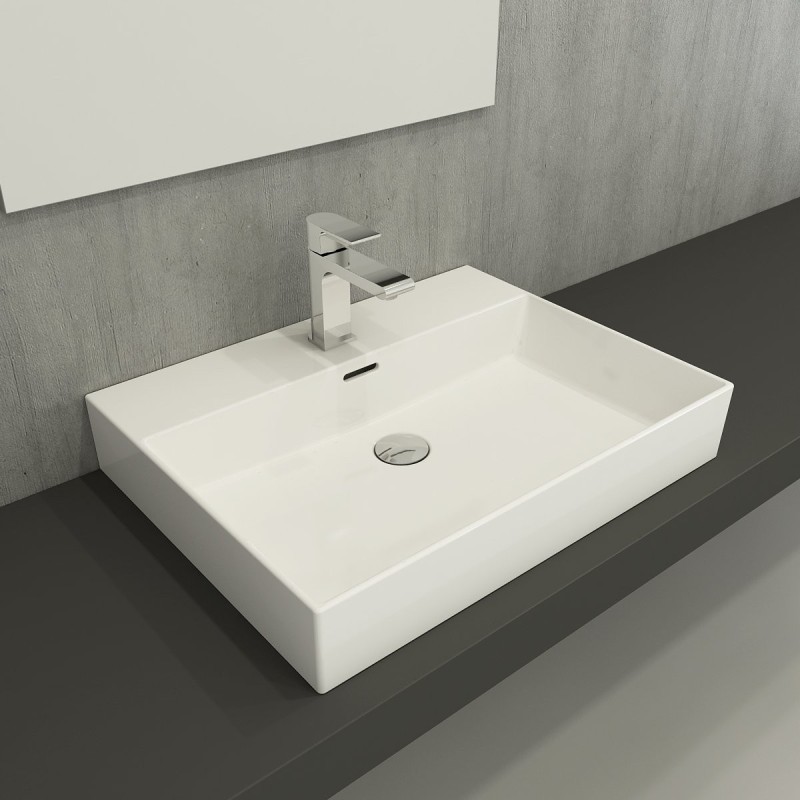 Bocchi Milano Lavabo 60cm sa rupom sjajna bela 1376-001-0126