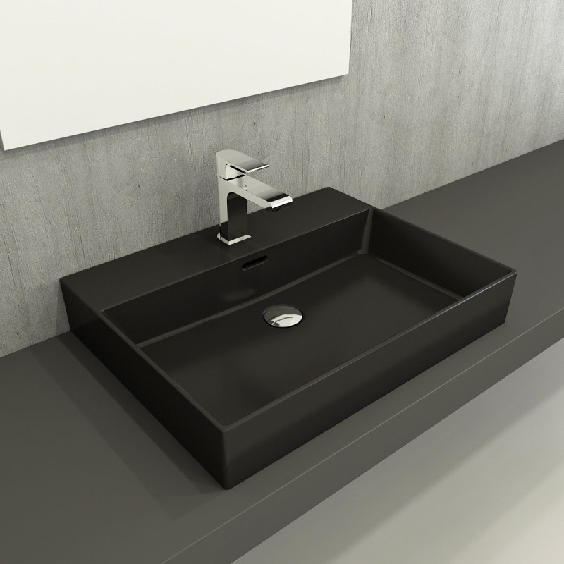 Bocchi Milano Lavabo 60cm sa rupom mat crna 1376-004-0126