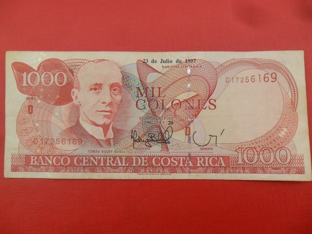 Kostarika-Costa Rica 1000 Colones 1997, v17, P7801, RRR