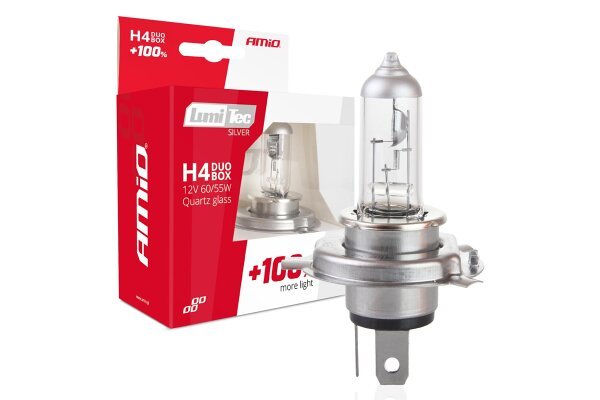 H4 halogene sijalice 12V 60/55W LumiTec SILVER + 100% DUO