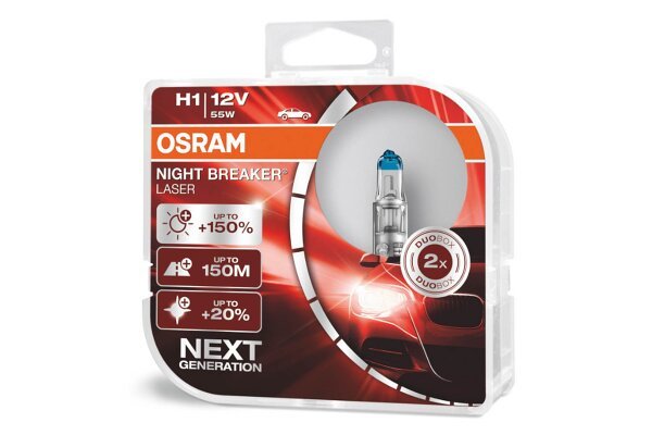 Osram H1 halogene sijalice 12V 55W P14.5s NIGHT BREAKER LASER + 150% / 2 kom /