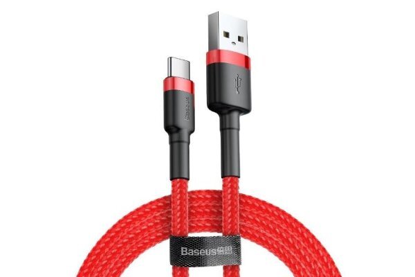 USB na USB-C kabl Baseus Cafule 1.5A dužine 100 cm, crvene boje