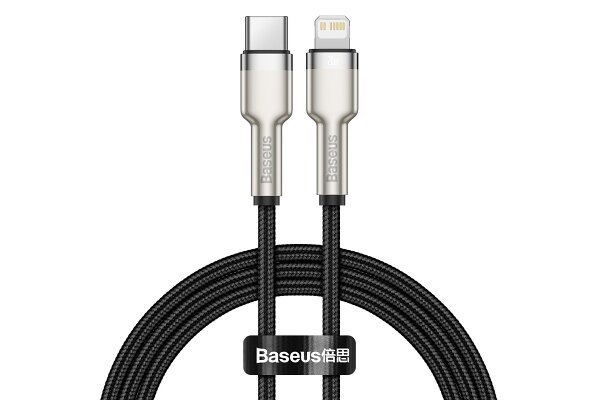 BASEUS USB-C kabl za Lightning Baseus Cafule, PD, 20W, 100 cm crni