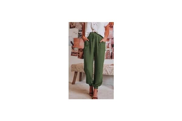 Ženske zelene ljetne pantalone, veličina L