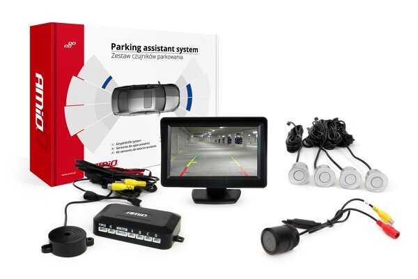 Komplet parking senzora TFT01 4.3" sa kamerom HD-301-IR 4 senzora srebrna