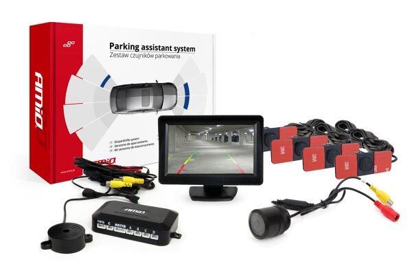 Komplet parking senzora TFT01 4.3" sa HD-301-IR kamerom 4 senzora crna unutra