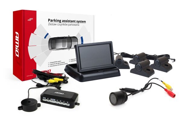 Komplet parking senzora TFT02 4.3" sa HD-301-IR kamerom. 4 crna senzora za kamione