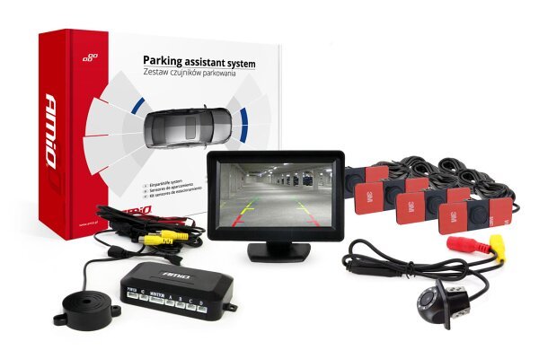 Komplet parking senzora TFT01 4,3" sa HD-305 LED kamerom 4 crna senzora unutra