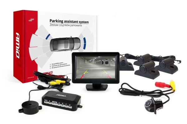 Komplet parking senzora TFT01 4.3" sa kamerom HD-305-LED. 4 crna senzora za kamione