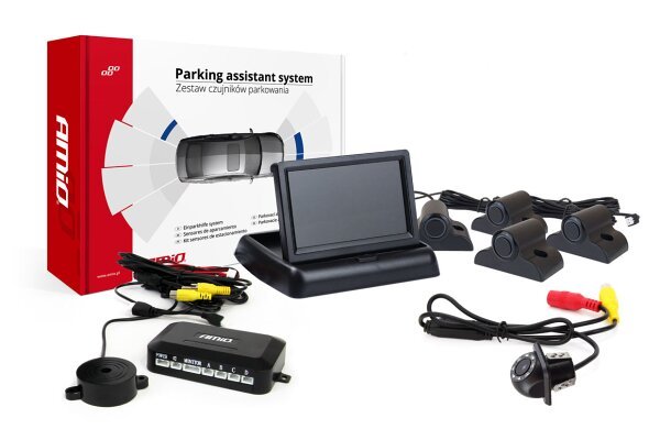 Komplet parking senzora TFT02 4.3" sa HD-305-LED kamerom. 4 crna senzora za kamione