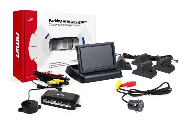 Komplet parking senzora TFT02 4.3" sa HD-307-IR kamerom. 4 crna senzora za kamione