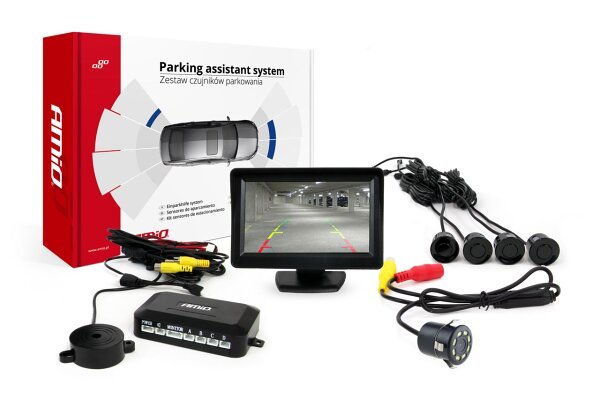 TFT01 4,3" komplet parking senzora s HD-308-LED kamerom 4 crna senzora