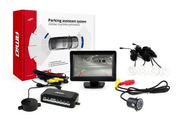 Komplet parking senzora TFT01 4.3" sa kamerom HD-308-LED 4 bijela senzora