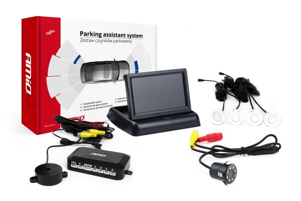 Komplet parking senzora TFT02 4.3" sa kamerom HD-308-LED 4 bijela senzora