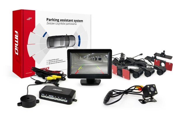 Komplet parking senzora TFT01 4.3" sa HD-315-LED kamerom 4 senzora crna unutra