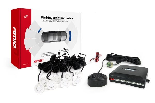 Zujalica Komplet stražnjih parking senzora 8 bijelih senzora