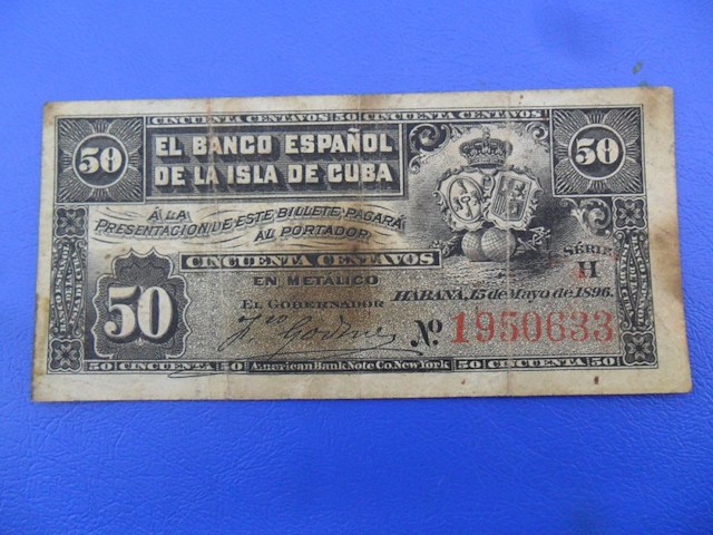 Kuba-Cuba 50 Centavos 1896, v1, O, P7813, RR