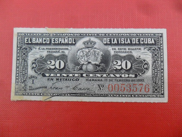 Kuba-Cuba 20 Centavos 1897, v1, P7811