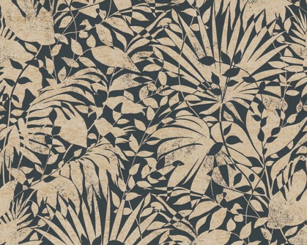 A.S. CRÉATION WALLPAPER «FLORAL, BEIGE, BLACK, GOLD, METALLIC» 388313