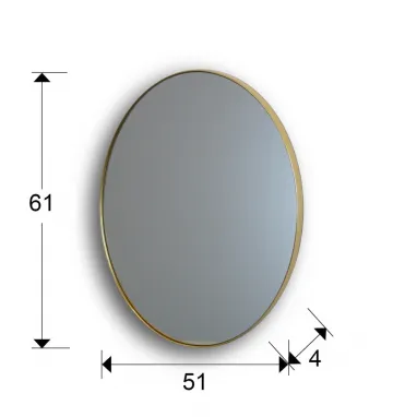 Zidno ogledalo Orio okruglo zlatno SCHULLER