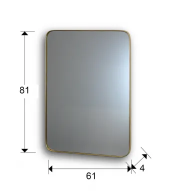 Zidno ogledalo Orio pravougaono zlatno manje SCHULLER