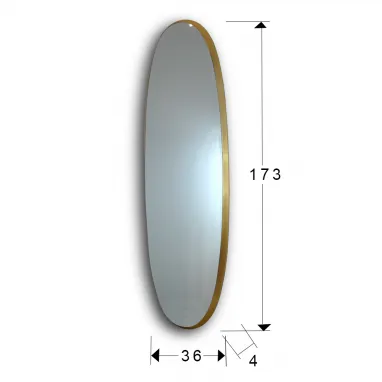 Zidno ogledalo Aries manje ovalno zlatno SCHULLER