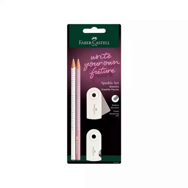 Faber Castell Grafitna olovka FC Sparkle set polyblister 2 graf. ol + rezač +gumica coconut milk 218481 ( E474 )