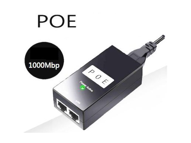 POE-INJ-4806 Gembird 48V/0.65A 30W, POE adapter Injector 1000mbps sa 2x RJ45, 100m