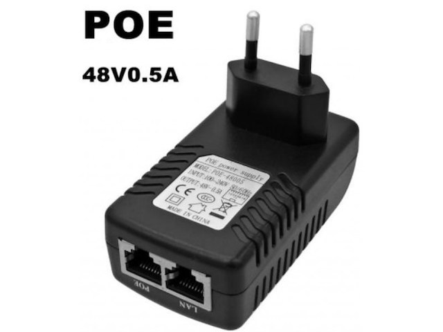 POE-INJ-4805 Gembird 48V/0.5A 24W, POE adapter Injector 100mbps sa 2x RJ45, 100m