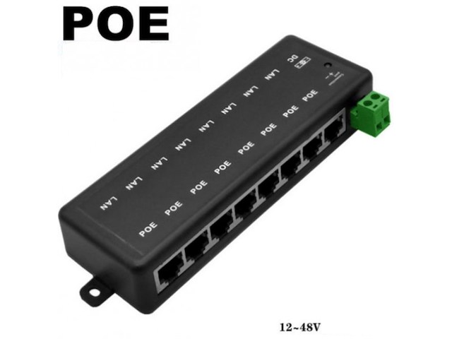 POE-INJ-8xRJ45 Gembird 8CH Pasivni prolazni POE injector, for IP Network Camera Ubiquiti and Mikrot