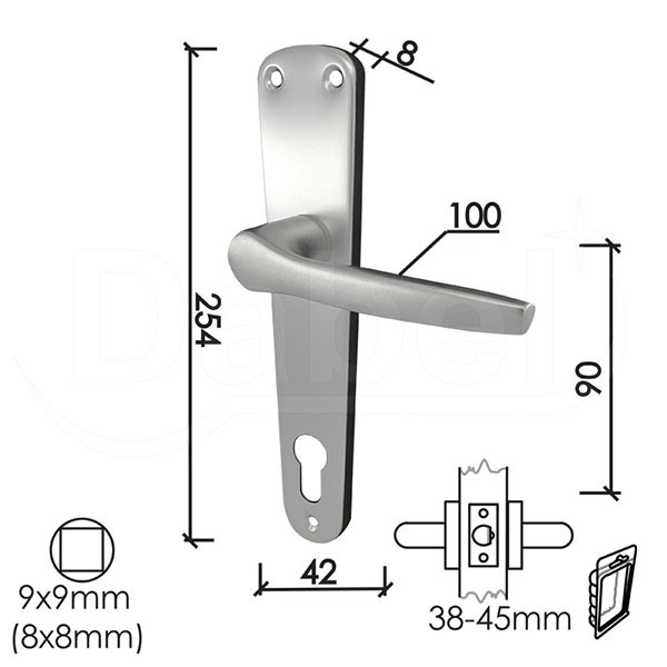 DAB- KVAKA, 90MM, SILD ZA VRATA, ZA CILINDAR, DOLCE, 2006/0101026