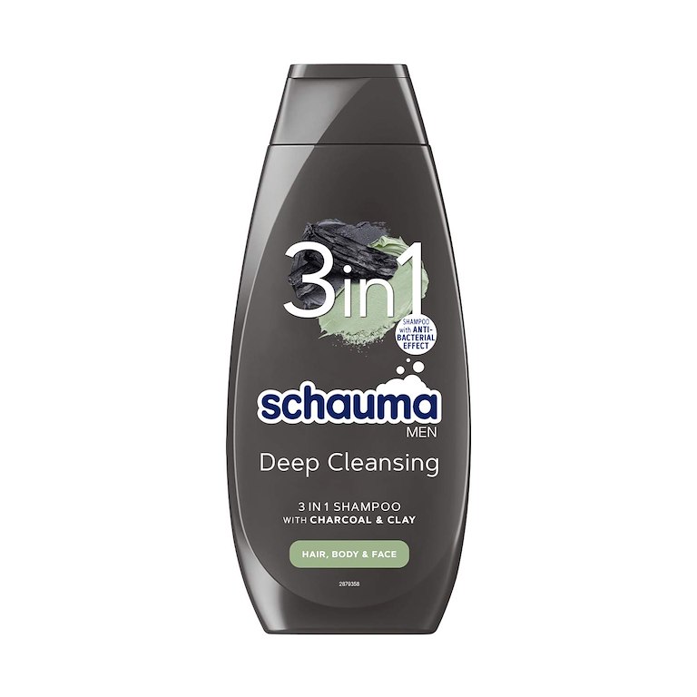 Schauma šampon men 3u1 charcoal&clay 400ml schauma