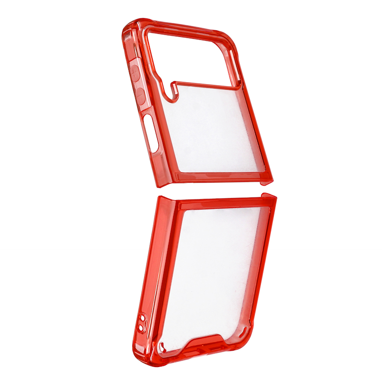 Maska(futrola) Clear TPU za Samsung Z Flip 4 crvena