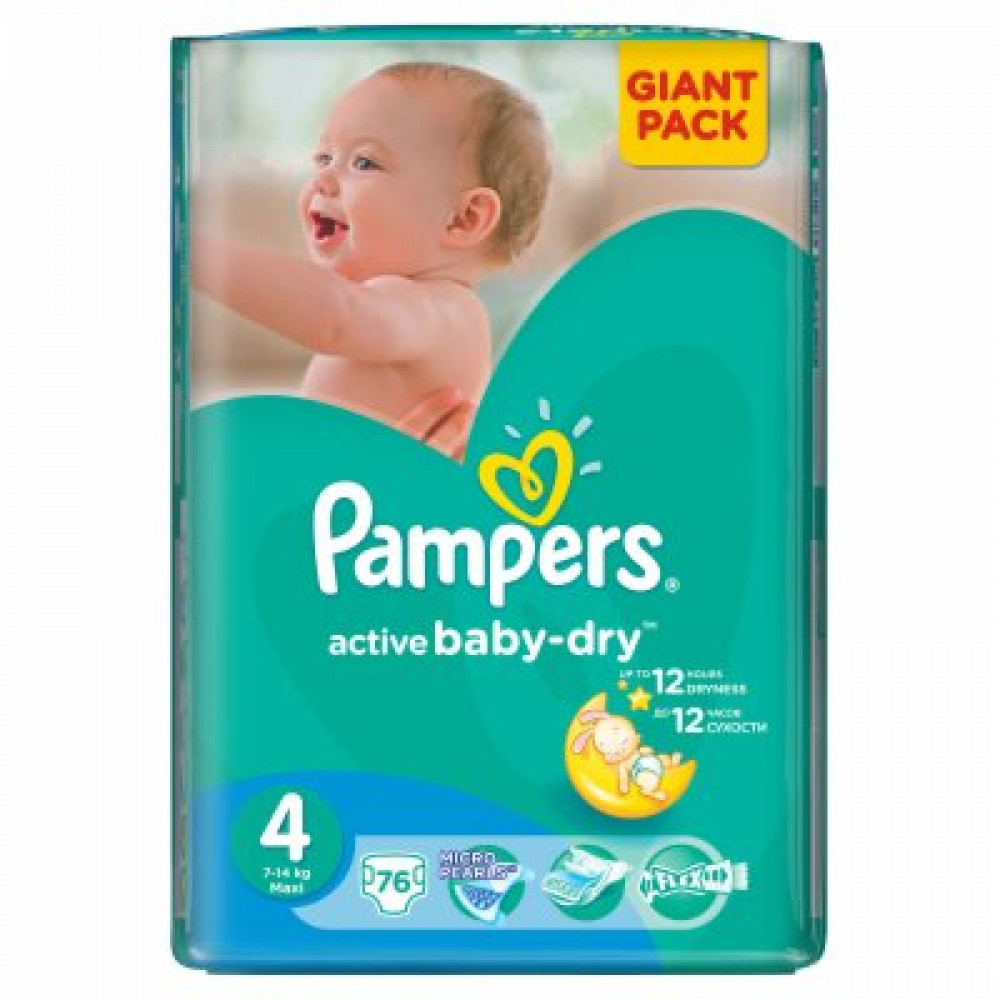 PAMPERS ACTIVE BABY-DRY GP 4 MAXI 4364 (76) *M
