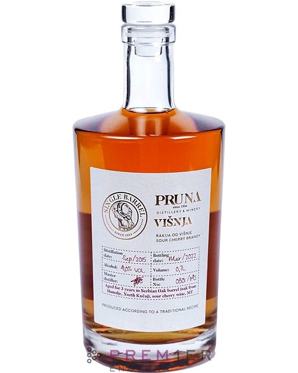 Pruna Single Barrel Rakija od Višnje Srpski hrast 0.70l