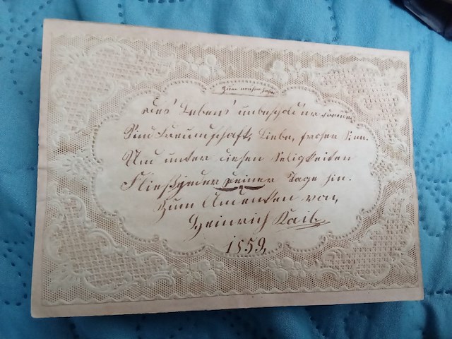 Razglednica čestitka ili pismo, 1859.