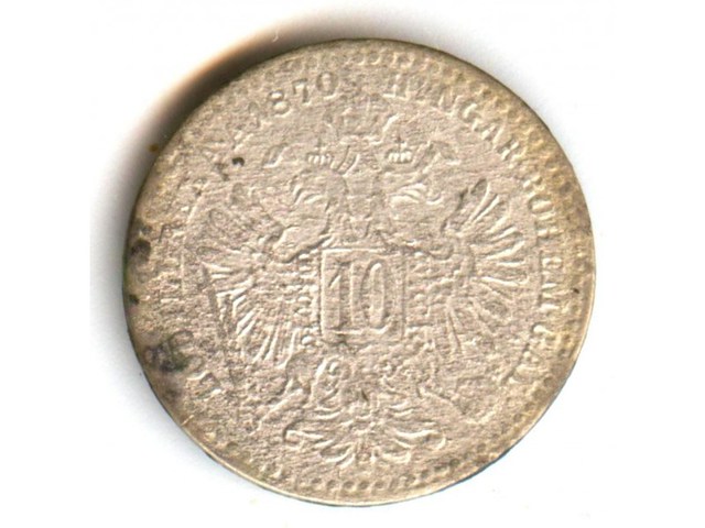 Austrija 10 kreuzer 1870